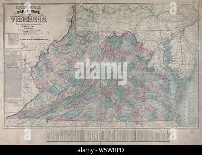 Civil War Maps 0588 Lloyd's official map of the state of Virginia from ...