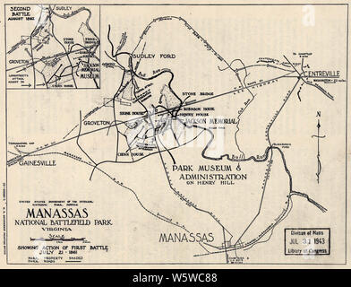Civil War Maps 0599 Manassas National Battlefield Park Virginia Showing ...