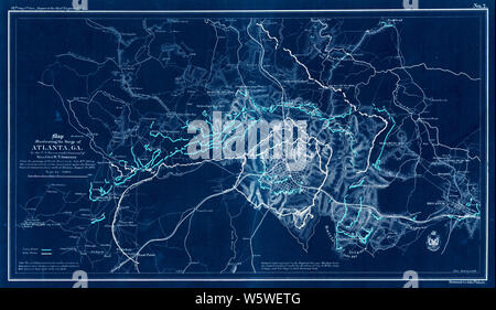 Map illustrating the siege of Atlanta, Ga. by the U.S. forces, under ...