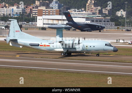 A KongJing KJ-500 Airborne Early Warning (AEW) arrives at the Zhuhai ...