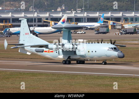 A KongJing KJ-500 Airborne Early Warning (AEW) arrives at the Zhuhai ...