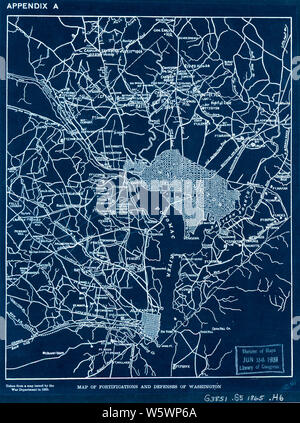 Civil War Maps 0719 Map of fortifications and defenses of Washington ...