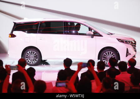 A GAC Trumpchi GM6 MPV is on display during the 16th China (Guangzhou) International Automobile ...