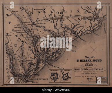 Civil War Maps 0801 Map of St Helena Sound and the coast between ...