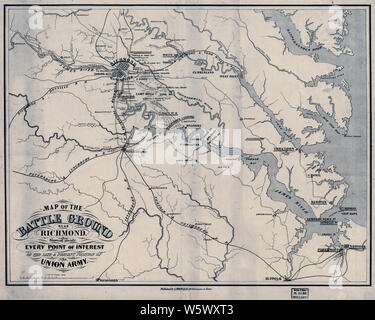 Map of the battle ground near Richmond, showing plainly, every point of ...