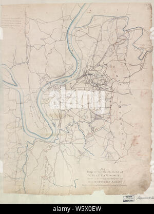 Civil War Maps 0858 Map of the battlefield of Chattanooga Inverted ...