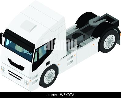 Heavy transport semi truck without container isometric view isolated on ...
