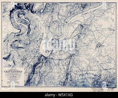 Map of the battlefields of Chattanooga, movement against Orchard Knob ...