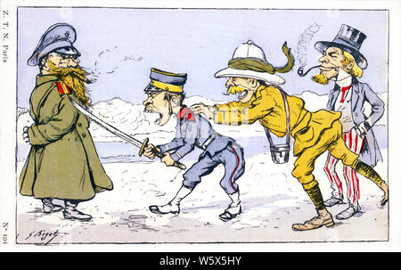 [ 1900s Japan - Russo-Japanese War, Satirical Cartoon ] — Yellow Peril ...