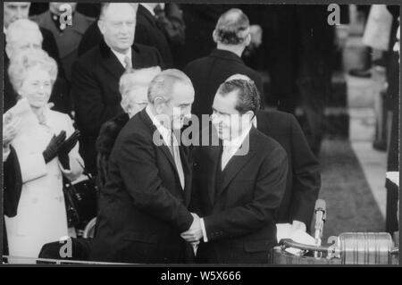 President Lyndon B. Johnson and President-elect Richard M. Nixon before ...