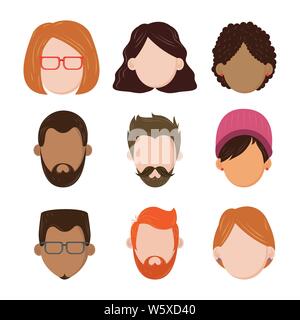 Set of people faceless characters cartoons Stock Vector Image & Art - Alamy