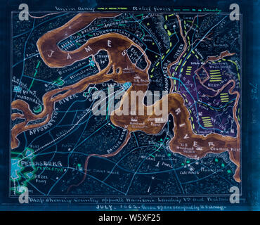 Map shewing (sic) country opposite Harrison's Landing, Va., and ...
