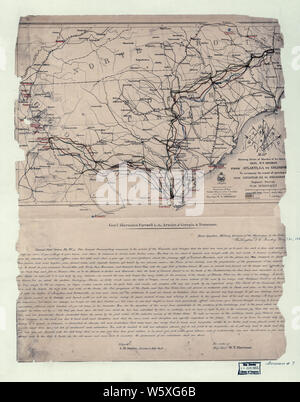 Map showing route of marches of the army of Genl. W.T. Sherman, from ...