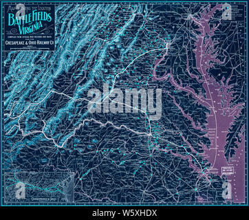 Civil War Maps 1075 Map showing the location of battle fields of ...