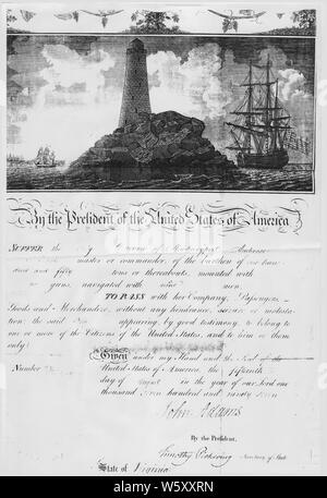Ship Passport signed by John Adams Stock Photo - Alamy