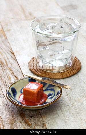 tofuyo, hard tofu dipped in red malt and awamori, japanese okinawa ...