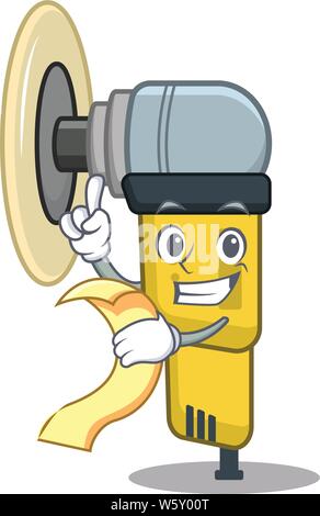 With menu electric drill isolated with the mascot Stock Vector Image ...