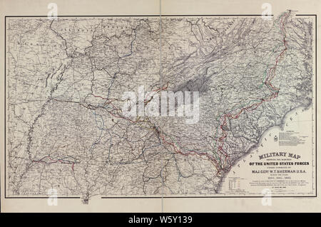 Military map showing the marches of the United States forces under ...