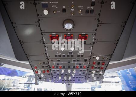 Interior view of a full-size mock-up of the CR929 widebody jet ...