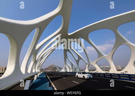 The Coral Bridge, Shanhubei Qiao in Chinese, is pictured in Qingdao ...