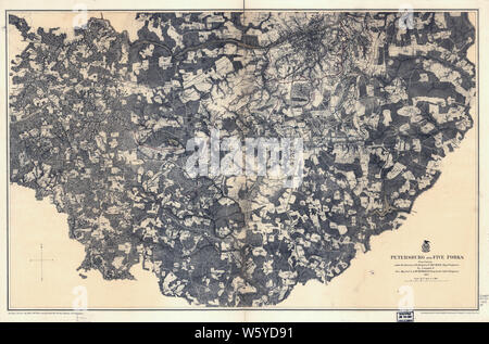 Civil War Maps 1277 Petersburg and Five Forks 1864-1865 02 Inverted ...