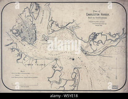 Plan of Charleston Harbor, and its fortifications Stock Photo - Alamy