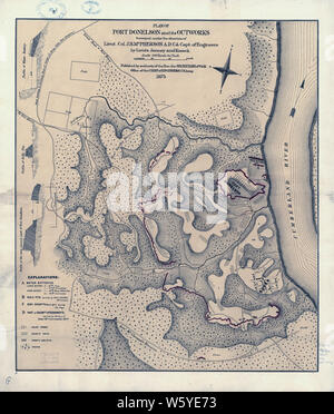 Civil War Maps 1319 Plan of Fort Donelson and its outworks Feb 1862 ...
