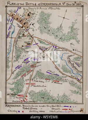Civil War Maps 1362 Plan of the Battle of Dranesville Va Decr 20th 1861 ...