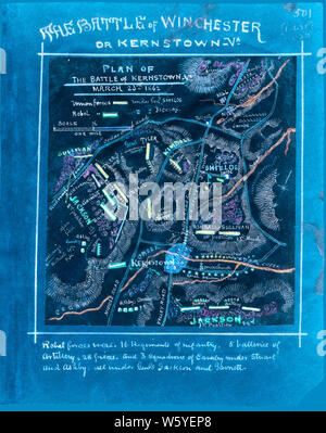 Civil War Maps 1382 Plan of the Battle of Kernstown Va March 23rd 1862 ...