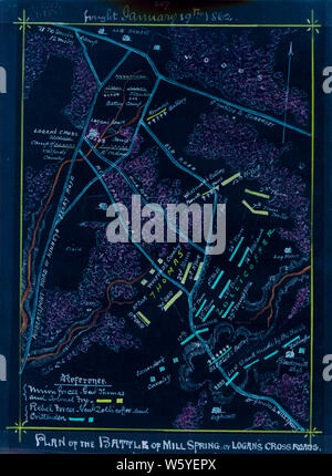 Plan of the battle of Mill Spring or Logan's Cross Roads : fought ...
