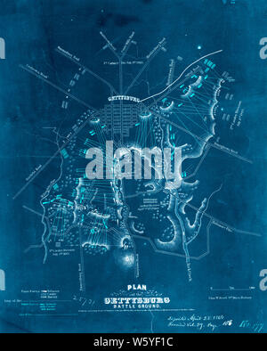 Civil War Maps 1405 Plan of the Gettysburg battle ground Rebuild and ...