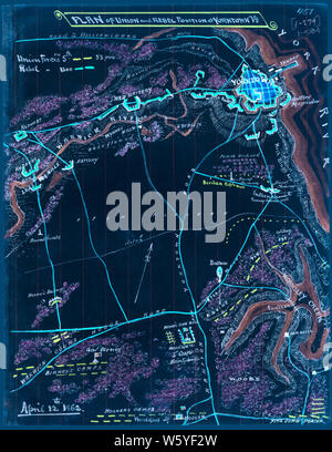 Civil War Maps 1420 Plan of Union and Rebel position at Yorktown Va ...