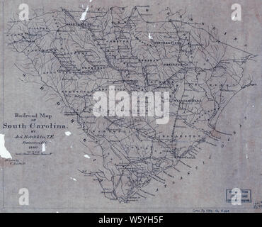 Civil War Maps 1497 Railroad map of South Carolina by Jed Hotchkiss TE ...