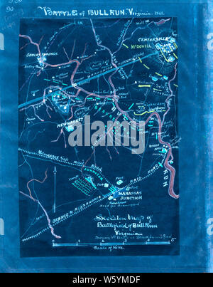Map of the battlefield of Bull Run, Virginia. Brig. Gen. Irvin McDowell ...