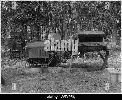 A wild rice hulling device used at Flat Lake and Big Rice Lake to ...