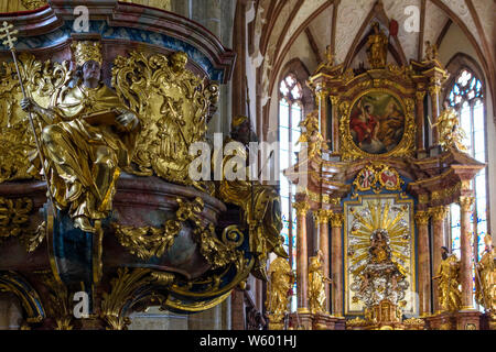 Maria Saal: Maria Saal Cathedral, pulpit, high altar in , Kärnten ...