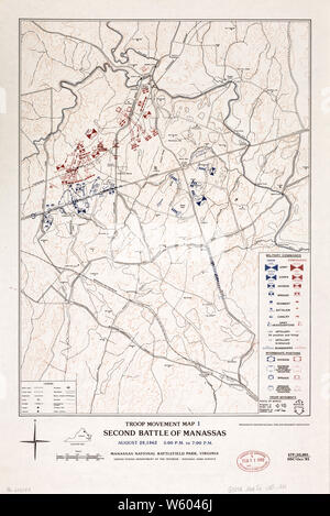 Troop movement map ... Second Battle of Manassas, August 28, [thru ...