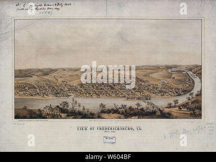 Civil War Maps 1899 View of Fredericksburg Va Nov 1862 Inverted Rebuild ...