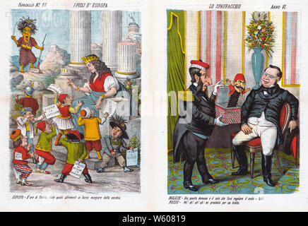 Italian political cartoon shows the aftermath of the Congress of Berlin ...