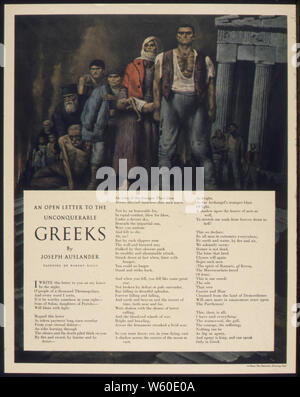 AN OPEN LETTER TO THE UNCONQUERABLE GREEKS Stock Photo - Alamy