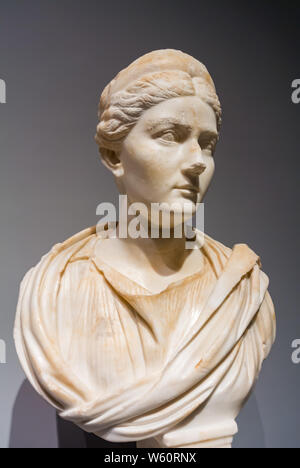 A statue of the empress Vibia Sabina, an ancient Roman woman, the wife ...