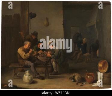 David Teniers / 'Smokers in a tavern', 1631-1640, Flemish School, Oil ...