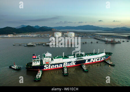 --FILE--LNG tanker Stena Blue Sky is seen at the new liquefied natural ...