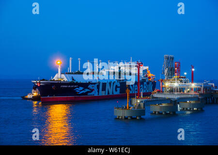 --FILE--LNG tanker Stena Blue Sky is seen at the new liquefied natural ...