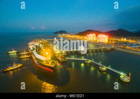 --FILE--LNG tanker Stena Blue Sky is seen at the new liquefied natural ...
