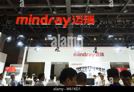 --FILE--People visit the stand of Mindray Medical International Ltd ...