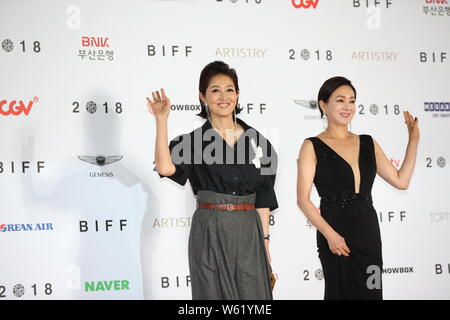 South Korean actresses Jung Kyung-soon, left, and Lee Bo-hee arrive on ...