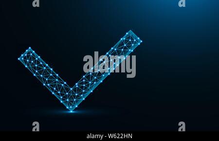 Check mark low poly design, Tick symbol in polygonal style, approved ...