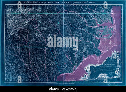 A compleat map of North-Carolina from an actual survey Stock Photo - Alamy