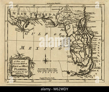 Maps of East and West Florida Stock Photo - Alamy